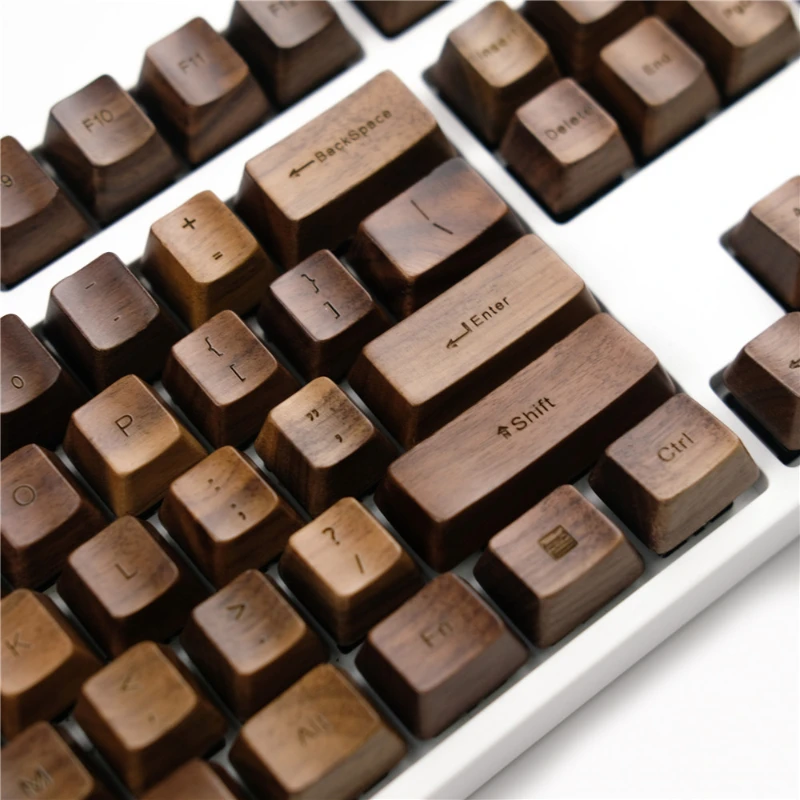 Walnut-Wood-Keycaps-Custom-Wooden-Keycap-OEM-Profile-Artisan-Key-Caps ...