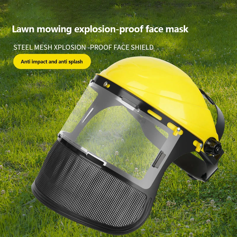 1PC-New-Garden-Grass-Trimmer-Safety-Helmet-Hat-With-Full-Face-Mesh ...