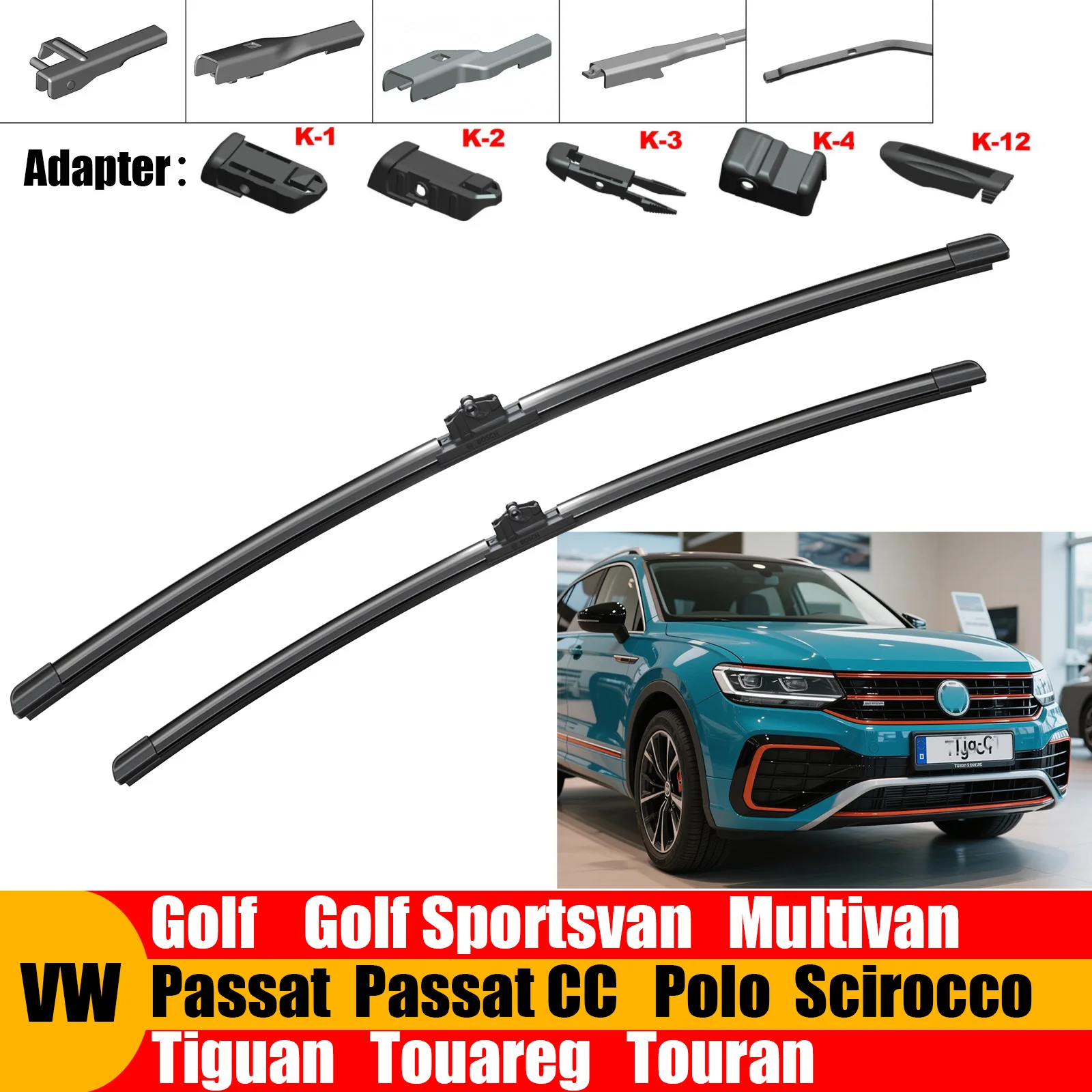 Windshield Wiper Blades For VW Golf 2003-2024 Passat 2005-2024 Tiguan ...