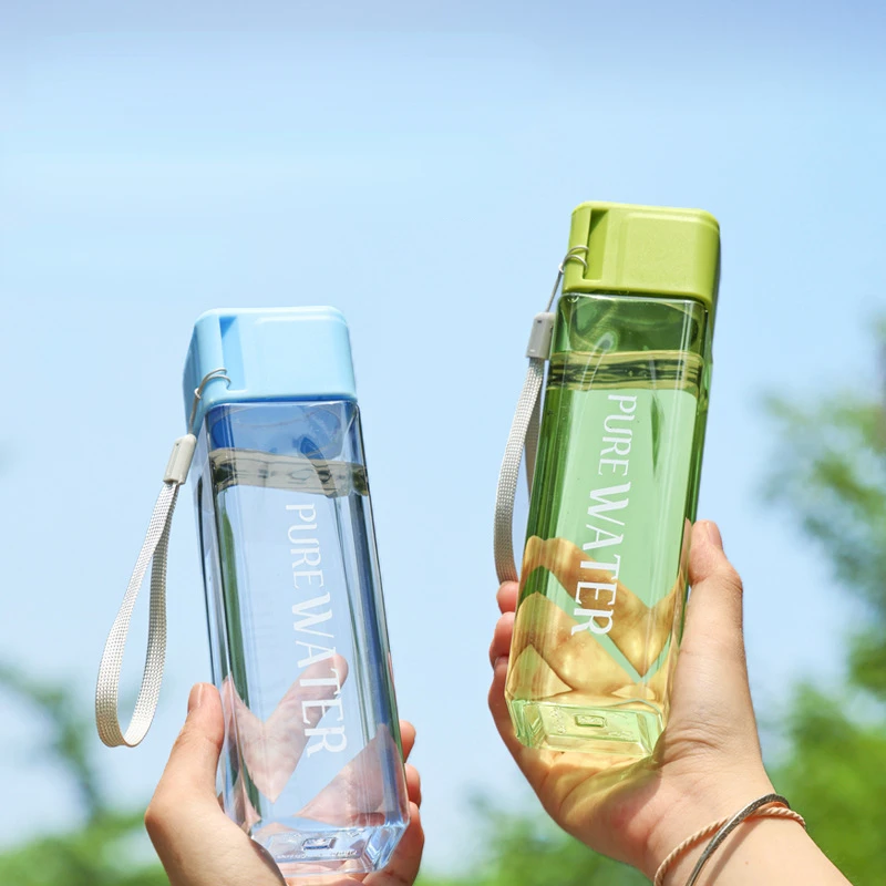 Simple-Square-Water-Bottle-Personalized-500ml-Portable-Creative ...