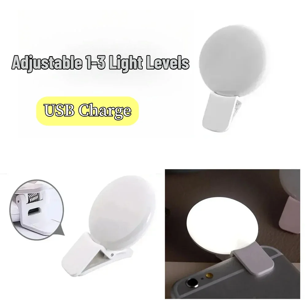 Mini LED Clip Light Universal Phone Selfie Fill Light USB Charge ...
