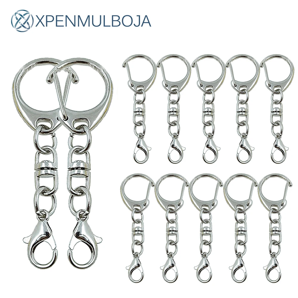 10-20pcs-Lobster-Clasp-Key-Ring-57mm-Keychain-C-shape-Clasps-Connector ...