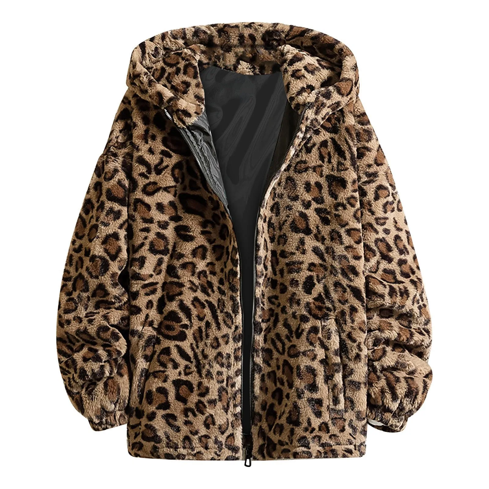 Chaqueta-mullida-de-forro-polar-con-estampado-de-leopardo-para-mujer ...