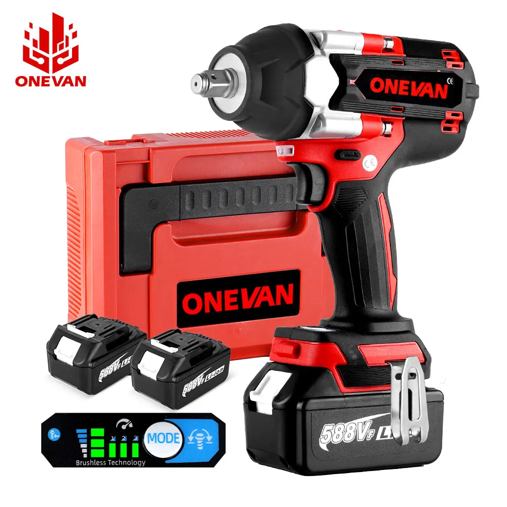 ONEVAN 1800N.m High Torque Electric Wrench 1/2 Inch Brushless Impact ...