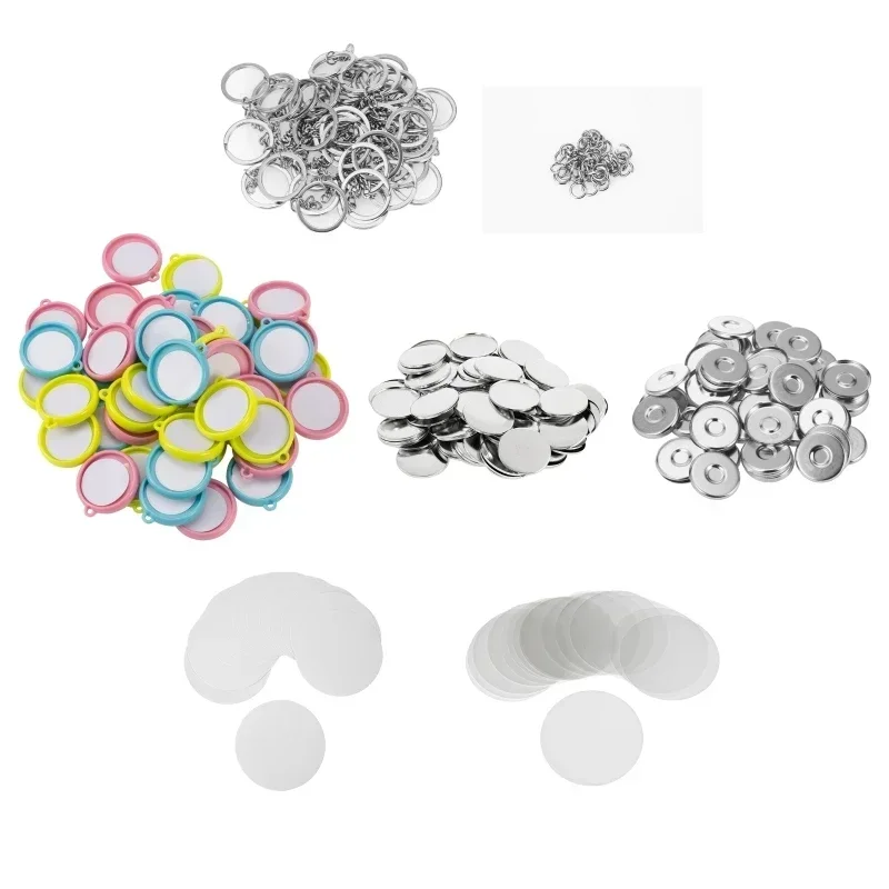 50pcs 32mm 37mm Keychain Badge Button Pins Maker Double-side Key Ring ...