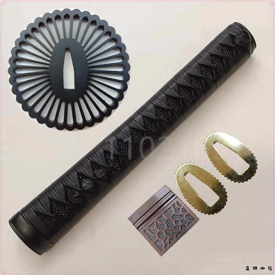 Very Nice Katana Tsuka Handle Steel Tsuba Guard Alloy Kashira Menuki ...