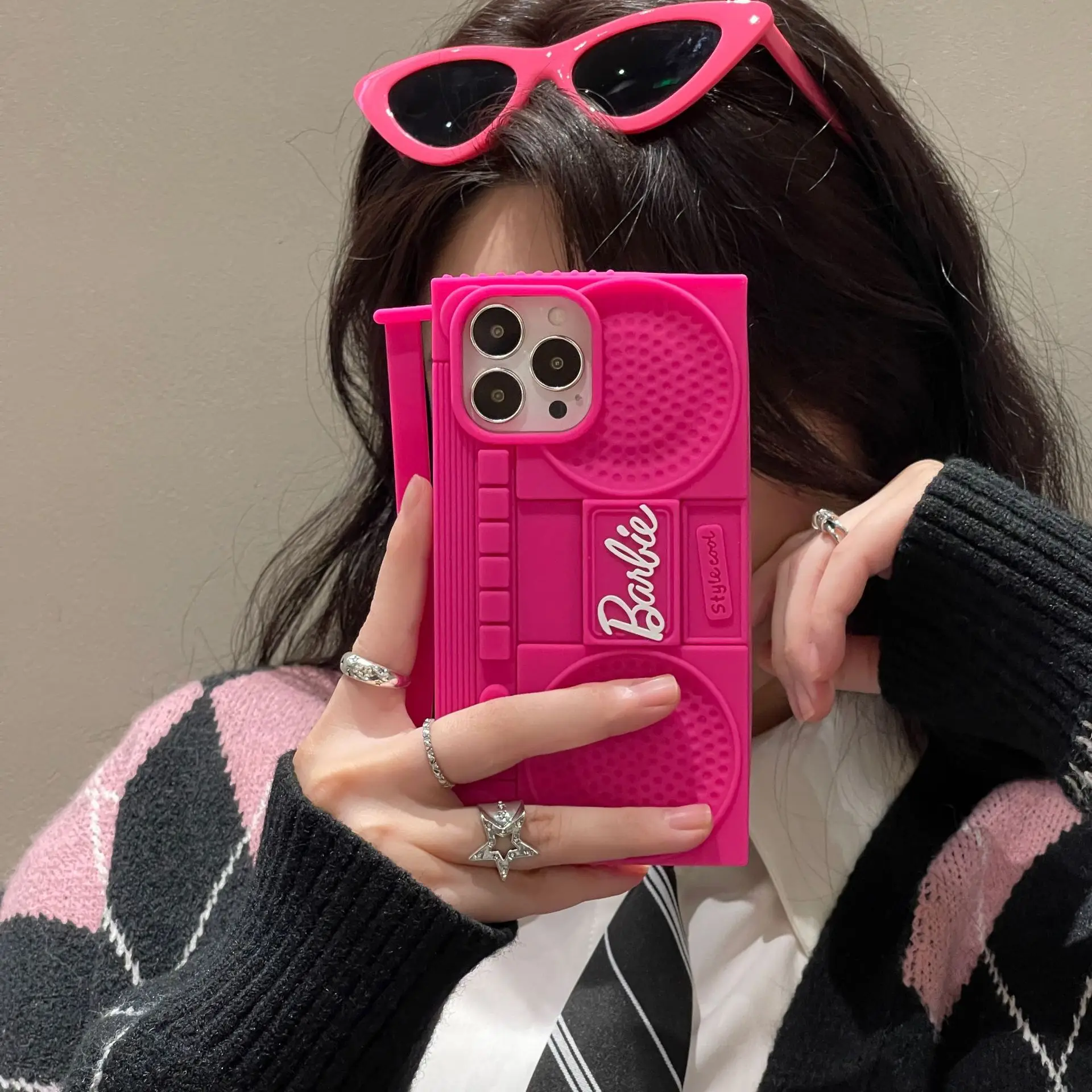 Barbie-Speaker-Iphone14Promax-Shell-Kawaii-Cartoon-Anime-Phone-Case ...