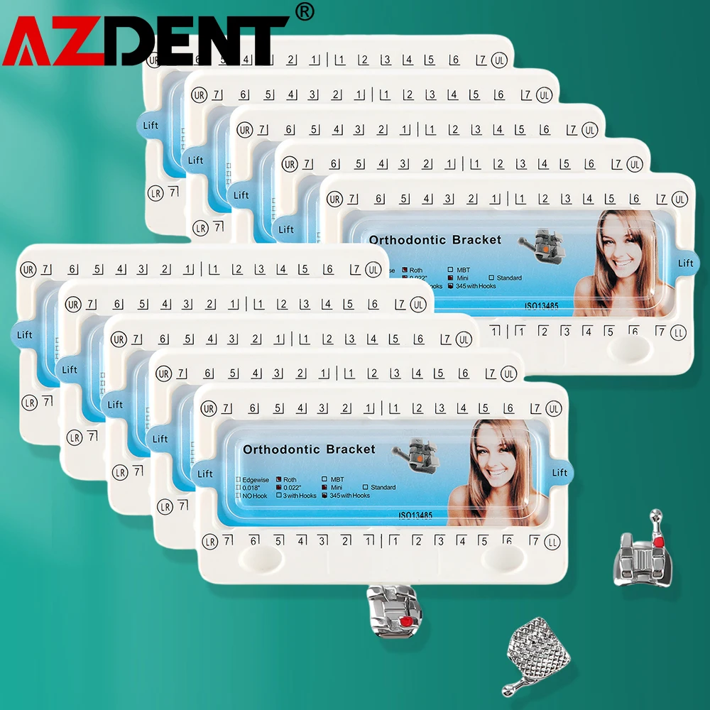 10Sets-Dental-Orthodontic-Mini-Metal-Brackets-Braces-Roth-MBT-022-018 ...