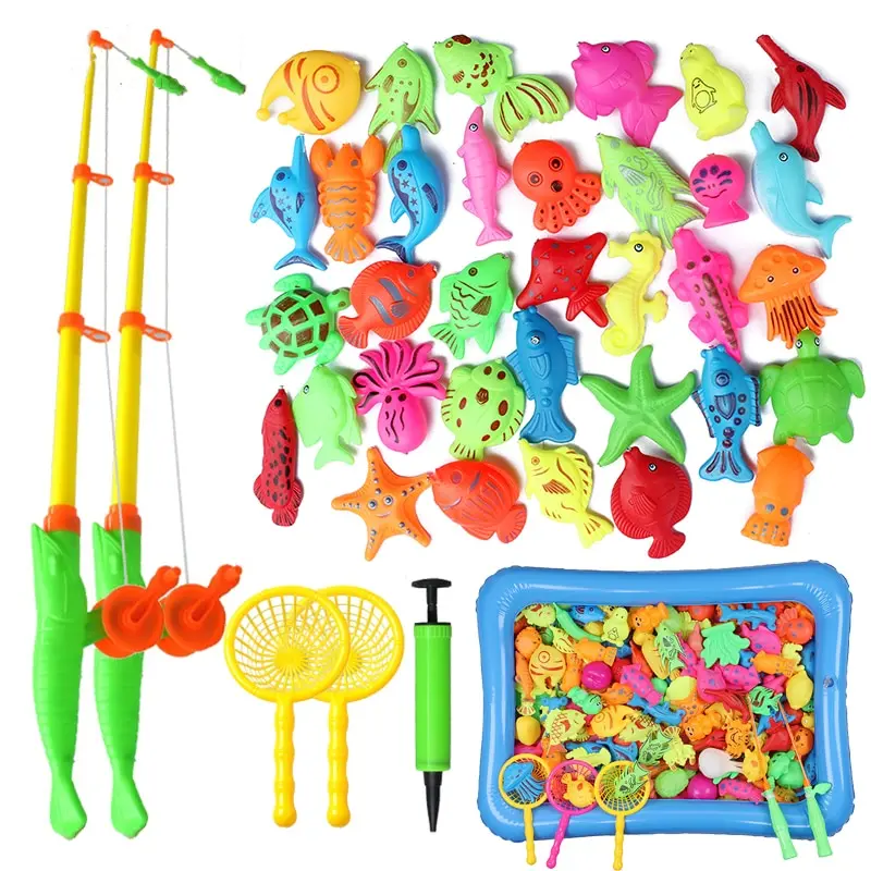 Kids Fishing Toy Set Play Water Toys for Baby Magnetic Rod and Fish ...