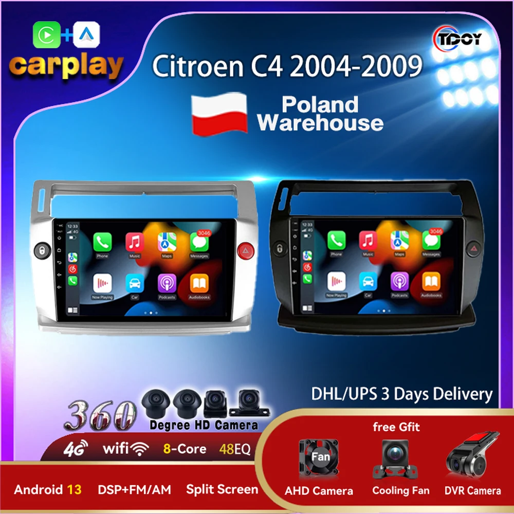 Multimedia For Citroen C4 2004-2009 Car Radio with Canbus wifi Carplay ...