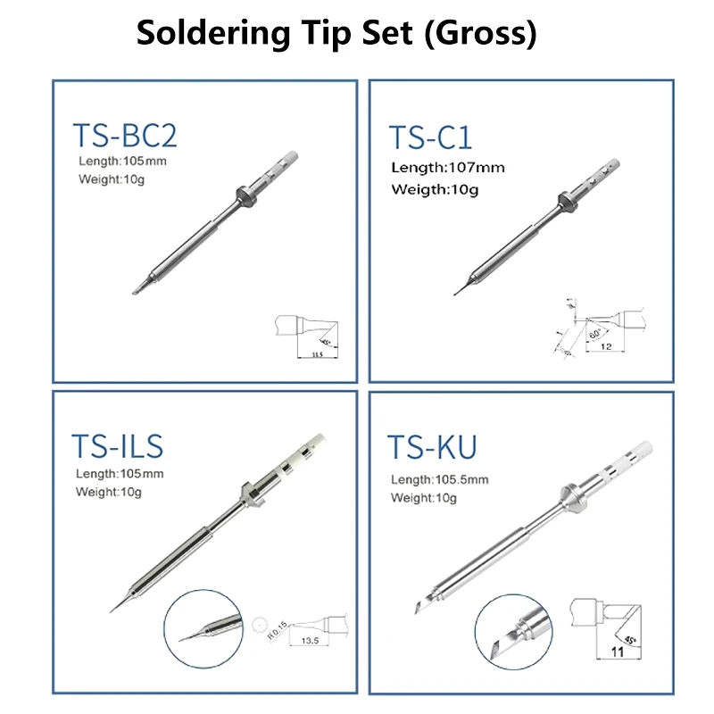 TS100 TS101 Pine64 Pencil Mini Digital Soldering Iron Tip Replacement ...