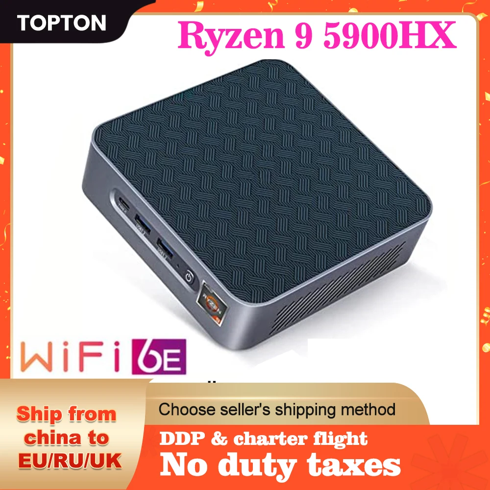 Topton AMD Mini PC Ryzen 9 5900HX R7 5825U Windows 11 Desktop Gamer ...