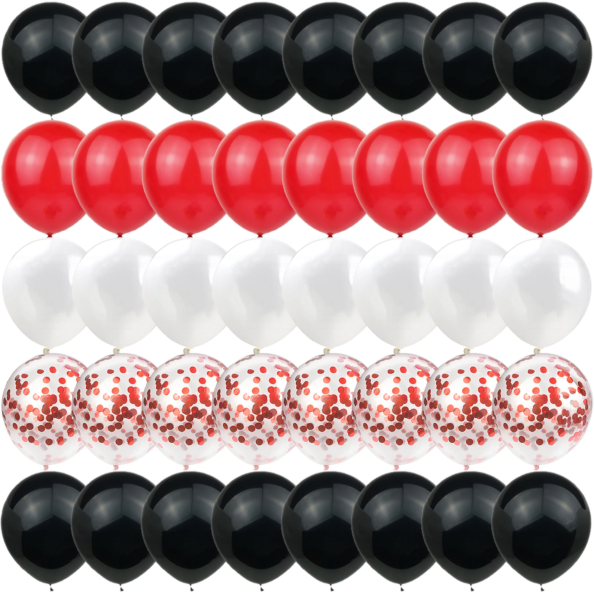 40PCS Black and Red Flash Package Balloons Gender Reveal Wedding ...
