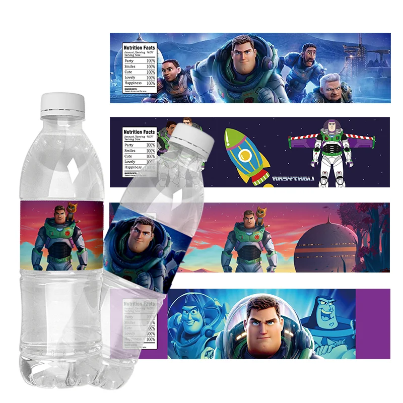 6pcs-Buzz-Lightyear-Birthday-Bottle-Labels-self-adhesive-Stickers-Text ...