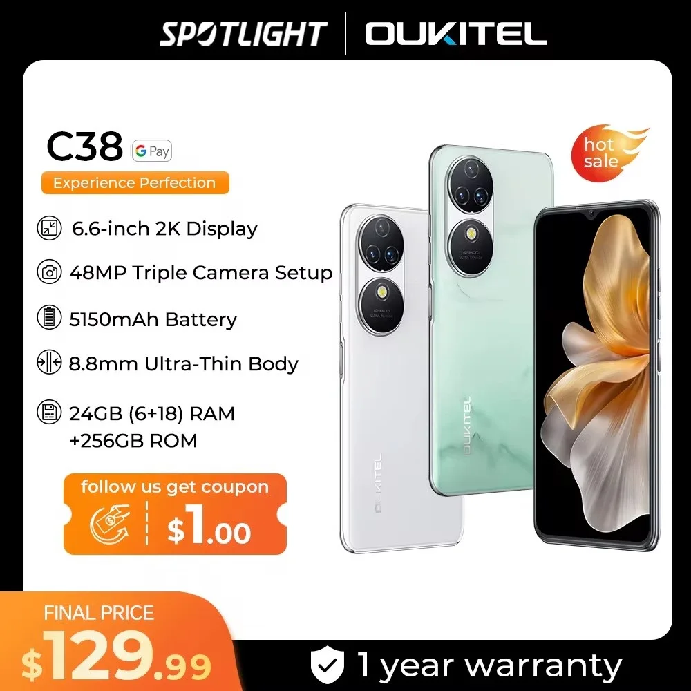 World-Premiere-Oukitel-C38-Smartphone-6-6-FHD-5150mAh-6GB-256GB-Mobile ...