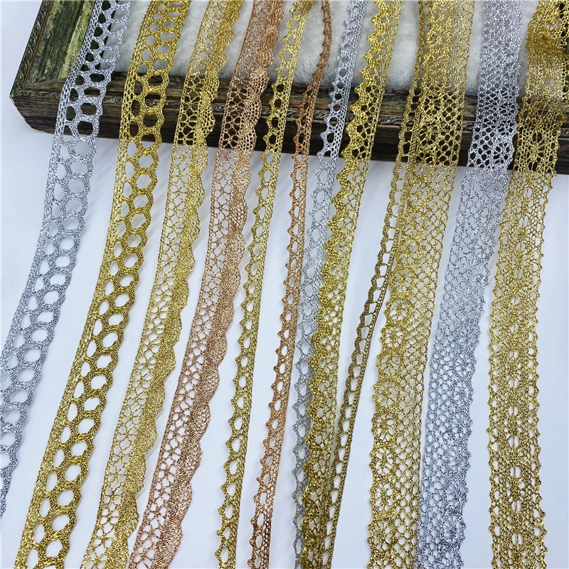 2yards-8mm-22mm-Gold-Cotton-Lace-Ribbon-For-Apparel-Sewing-Fabric-Trim ...