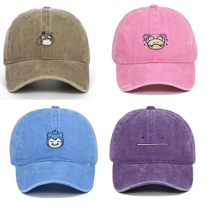 Pokemon-Snorlax-Slowpoke-Psyduck-Ditto-Anime-Figure-Cotton-Baseball-Hat ...