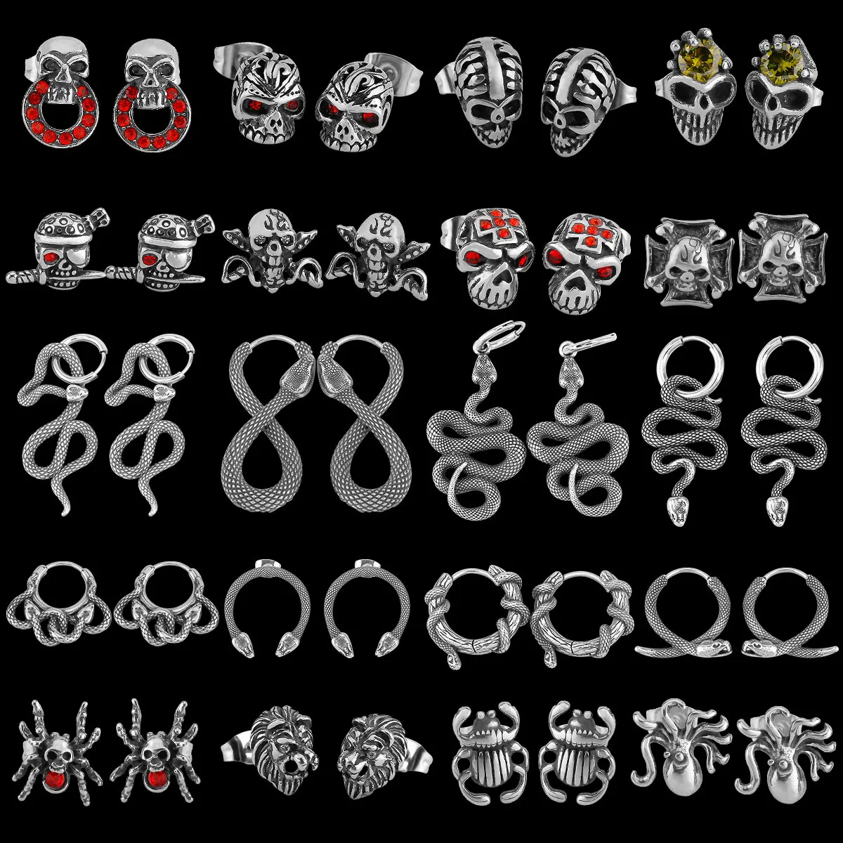 Factory-direct-skull-earrings-animal-stainless-steel-earrings-fashion ...