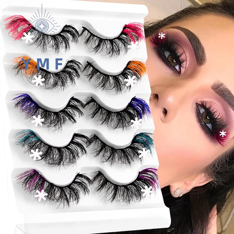 New-Christmas-Snowflake-False-Eyelashes-8D-Curl-Natural-Thick-Color ...