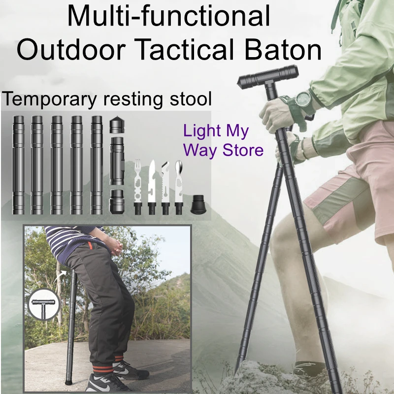 Multifunctional-hiking-poles-outdoor-defense-stick-car-emergency-T ...