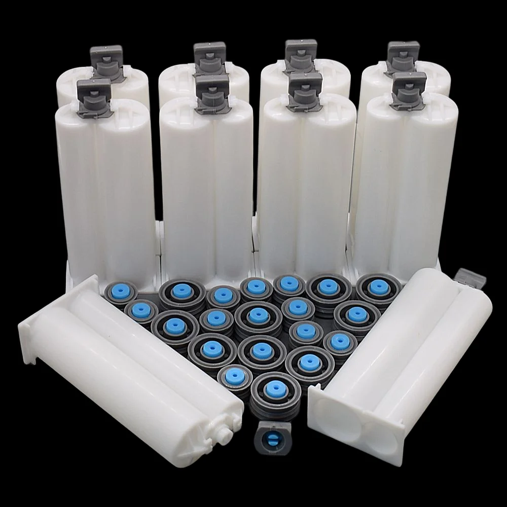 10pcs-50ml-Cartridge-1-2-Empty-Dual-Barrel-AB-Mixer-Cartridges-with ...