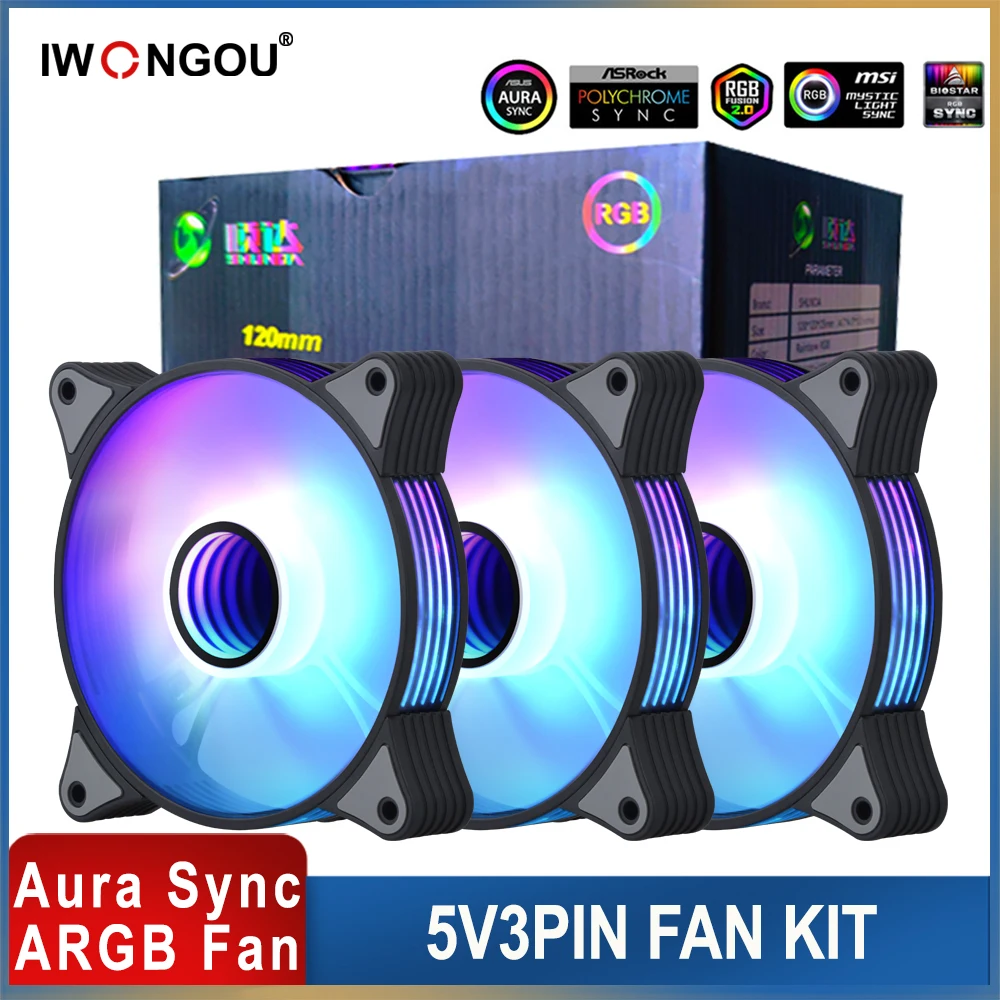 IWONGOU-Ventilador-silencioso-RGB-de-120mm-Kit-de-ventiladores-PWM-de-4 ...