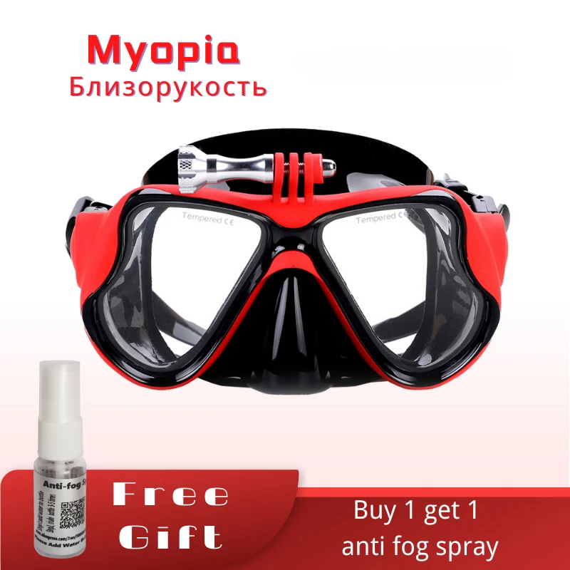 Myopia-Diving-mask-with-gopro-mount-Nearsighted-Lenses-googles-silicone ...