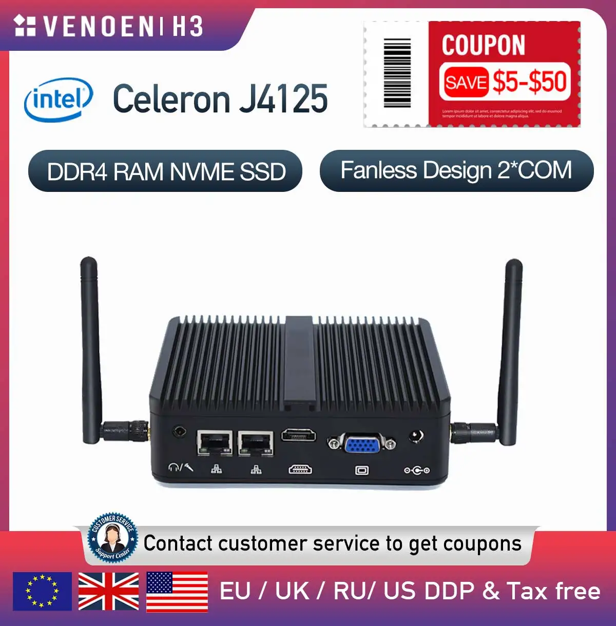 Fanless-Mini-PC-Intel-Celeron-J4125-Dual-Gigabit-Ethernet-HDMI-VGA-WiFi ...