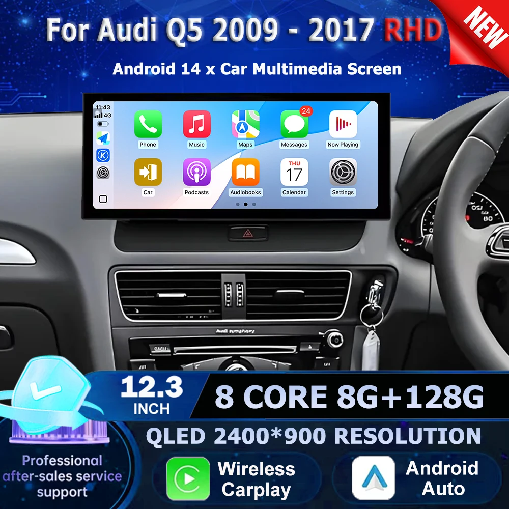 RHD For Audi Q5 2009 - 2017 Player GPS Navigation Car Radio Video ...