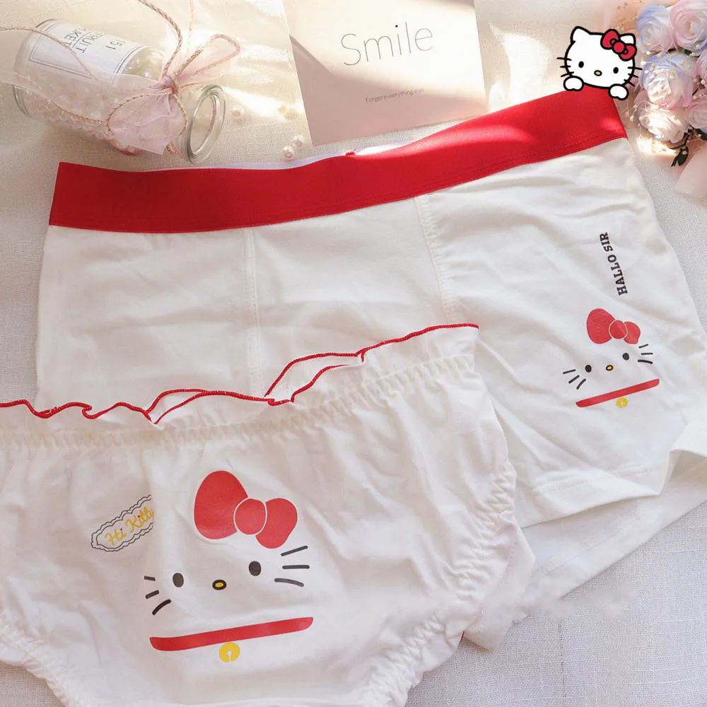 Couple Suit Hello Kitty Panties Kawaii Girl Briefs Anime Cartoon ...
