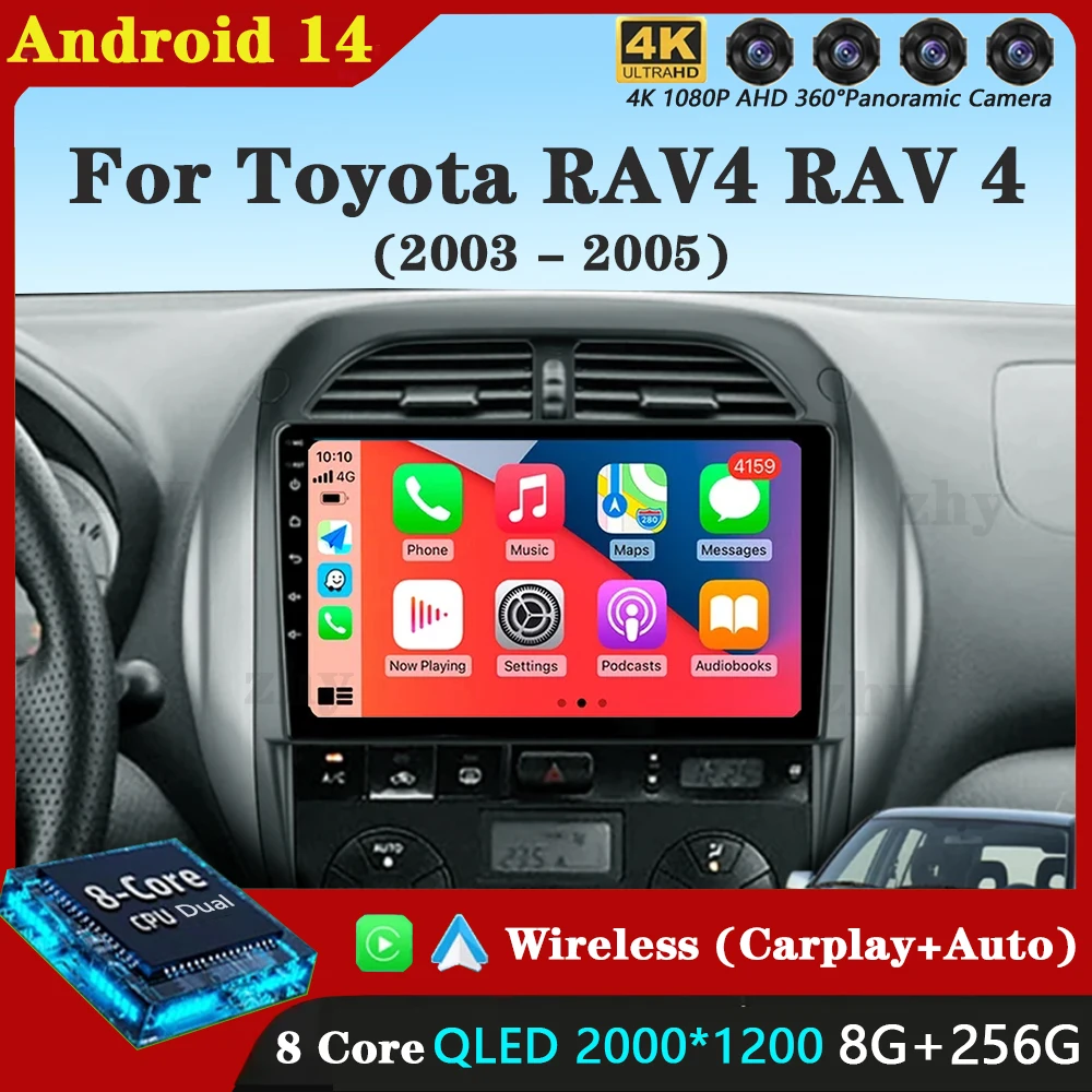 Android 14 Auto Radio For Toyota RAV4 RAV 4 2003 2004 2005 DSP Carplay ...