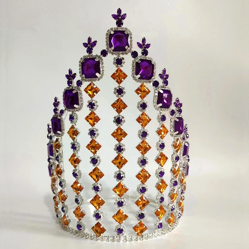 Fascinator-Hair-Accessories-Beauty-Golden-Crown-Large-Tall-Beauty-Women ...