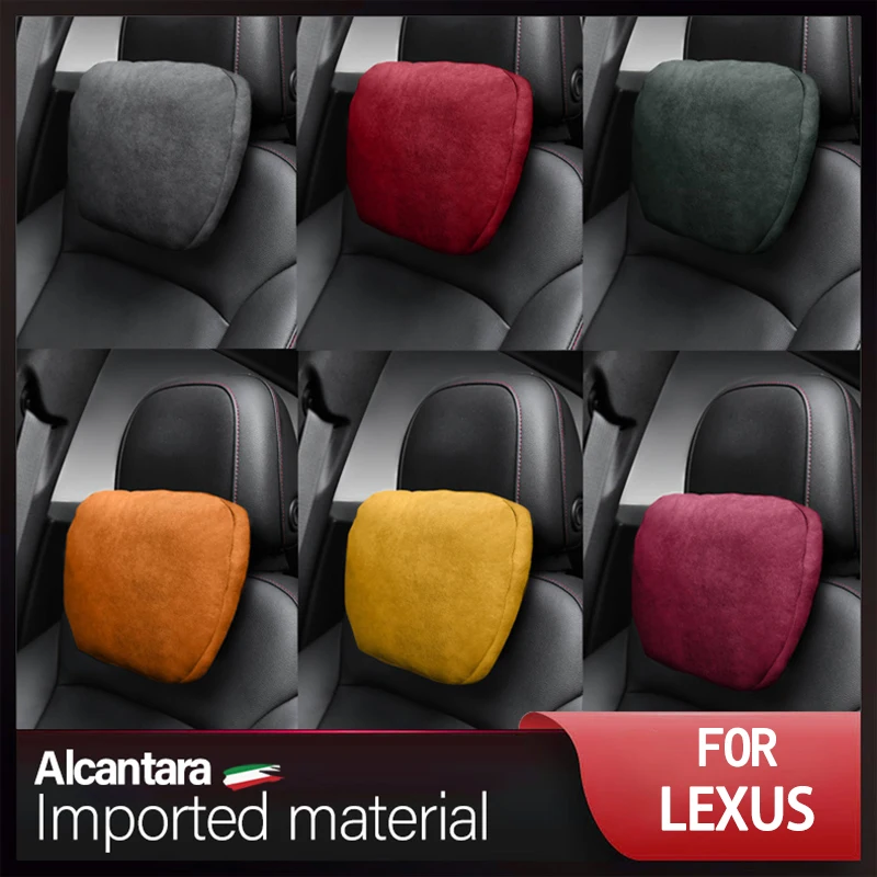 For-LEXUS-Alcnatara-Suede-Car-Headrest-Neck-Support-Seat-Soft-Universal ...