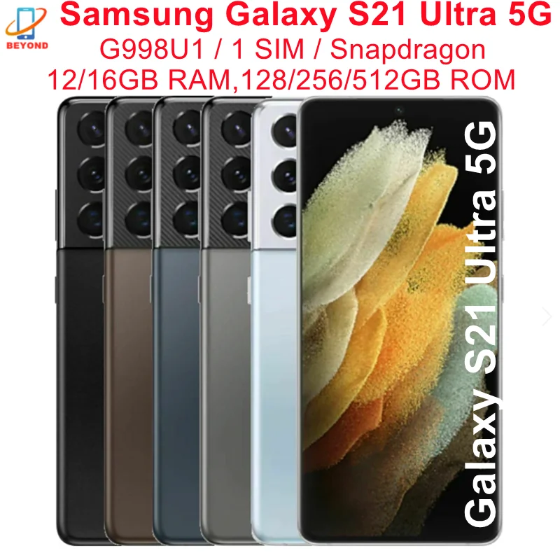 Original Samsung Galaxy S21 Ultra 5g G998u1 S21u 6.8" Rom 128/256/512gb ...
