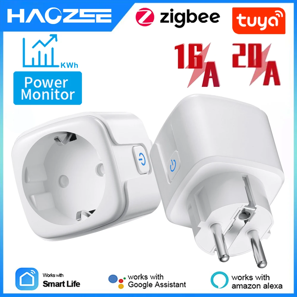 Tuya Smart Zigbee Plug 16A/20A Eu Outlet 3680W Power Meter Compatiable ...