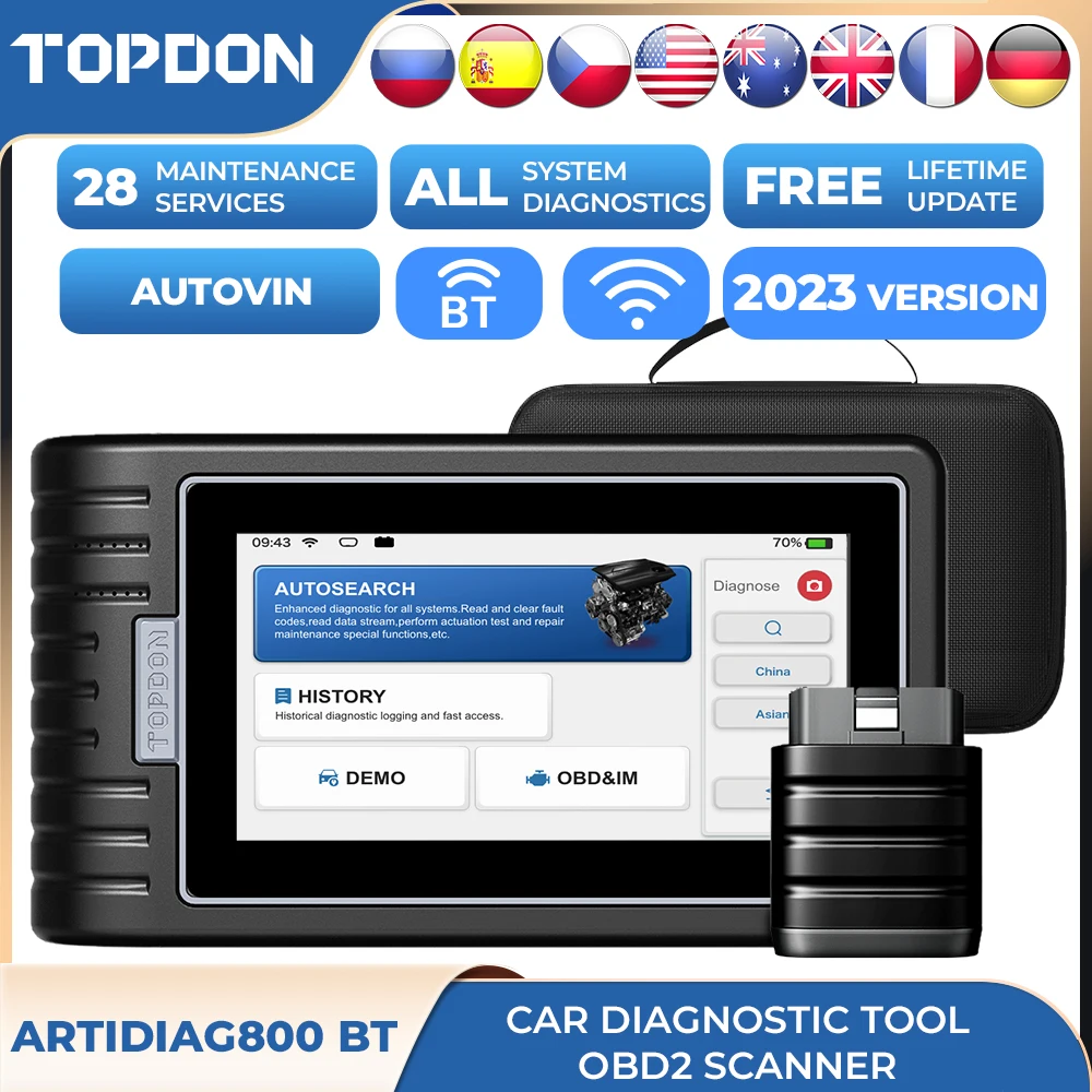 TOPDON ArtiDiag800 BT Car Diagnostic Tool Automotive OBD2 Scanner ...