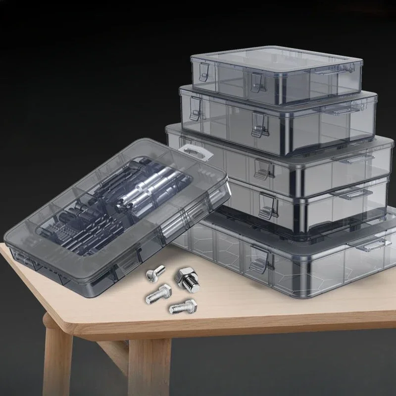 Multi-Grid-Parts-Box-Transparent-Plastic-Electronic-Component-Parts ...