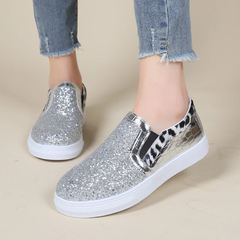 Woman Flats Vulcanized Shoes Casual Slip-on Sneaker Comfortable Office ...