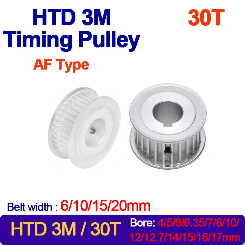 1PC-30Teeth-HTD-3M-Timing-Pulley-Teeth-Pitch-3mm-Inner-Bore-4mm-17mm ...