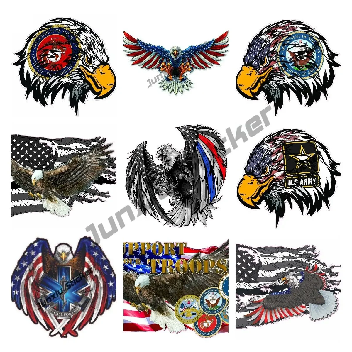 American-Flag-Attack-Bald-Eagle-Wings-Vinyl-Car-Decals-USA-Patriotic-Car-Sticker-Automobiles ...