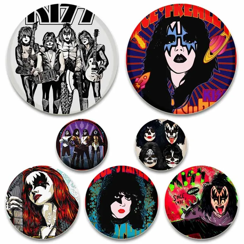 Pines esmaltados de beso de banda de Rock clásica, accesorios de ...