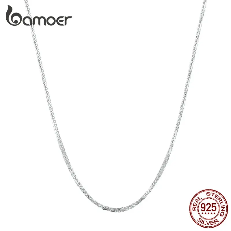 Bamoer 925 Sterling Silver Basic Chopin Necklace Simple Style Chain ...