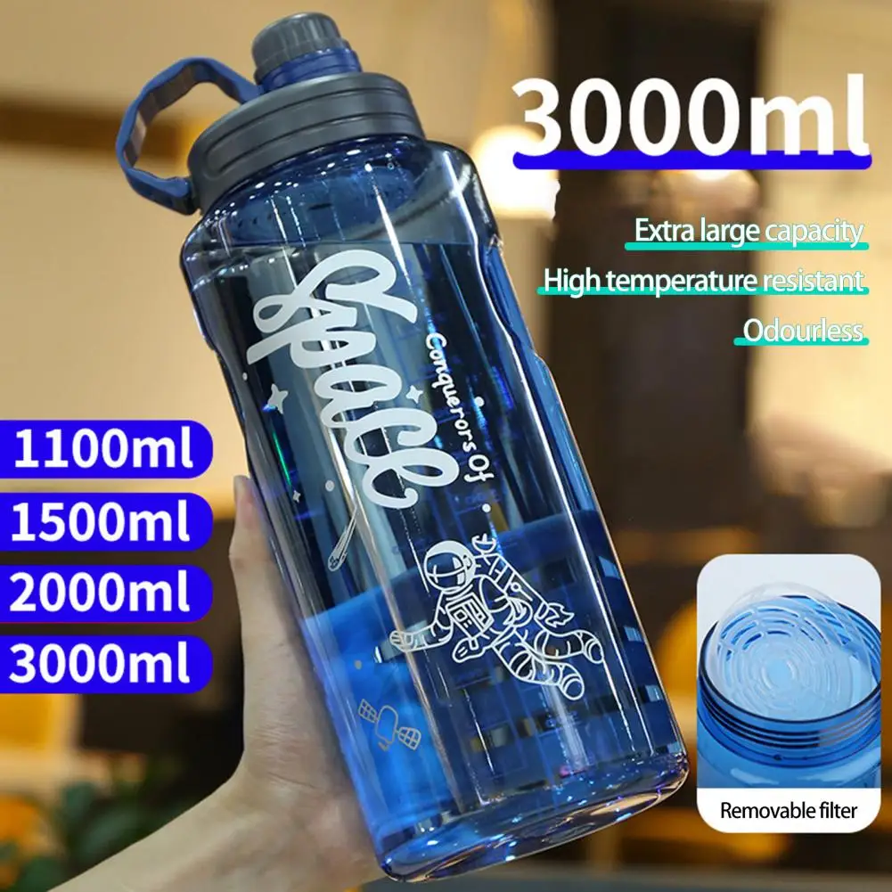 1100/1500/2000/3000ml Water Bottle Motivational Sport Leakproof Drinking Bottles Outdoor Travel ...