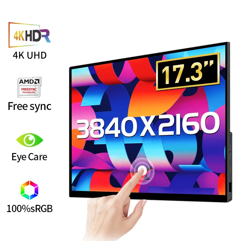 Weichensi – Écran Tactile Portable 4k 17.3 Pouces 3840x2160, Avec Usb Type-c, Hdmi, Pour ...
