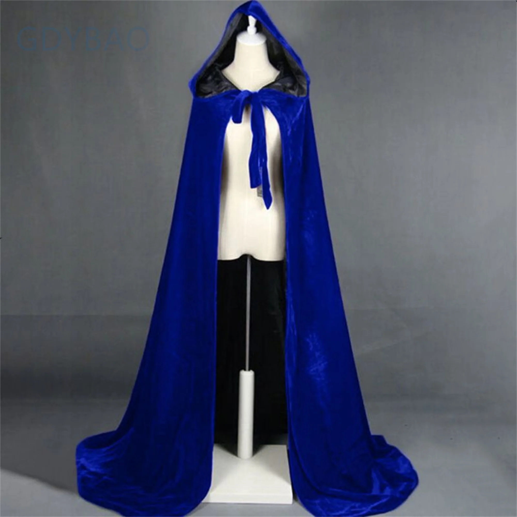 Blue-Women-Fancy-Cloak-Velvet-Hooded-Costumes-for-Adult-Witch-Long ...