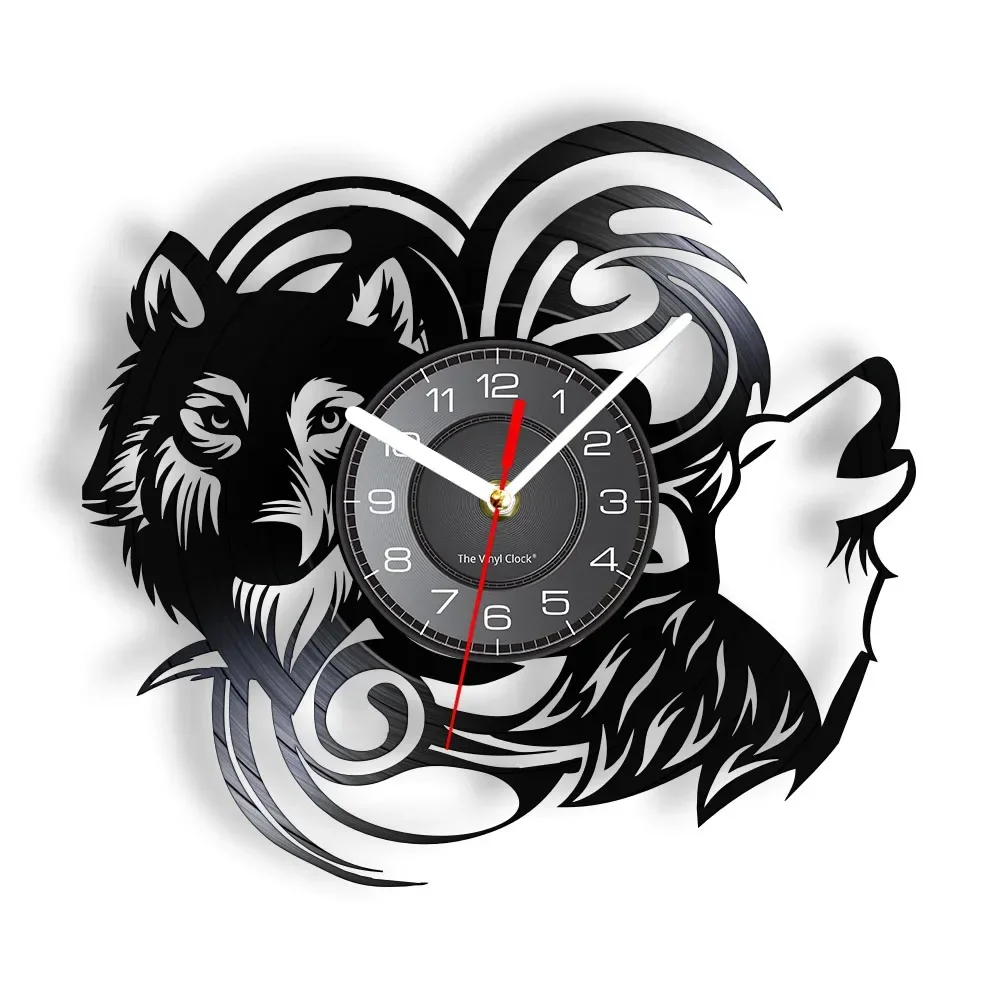 Wolf-Wildness-Animal-Vinyl-LP-Record-Wall-Clock-Retro-Forest-Coyote ...