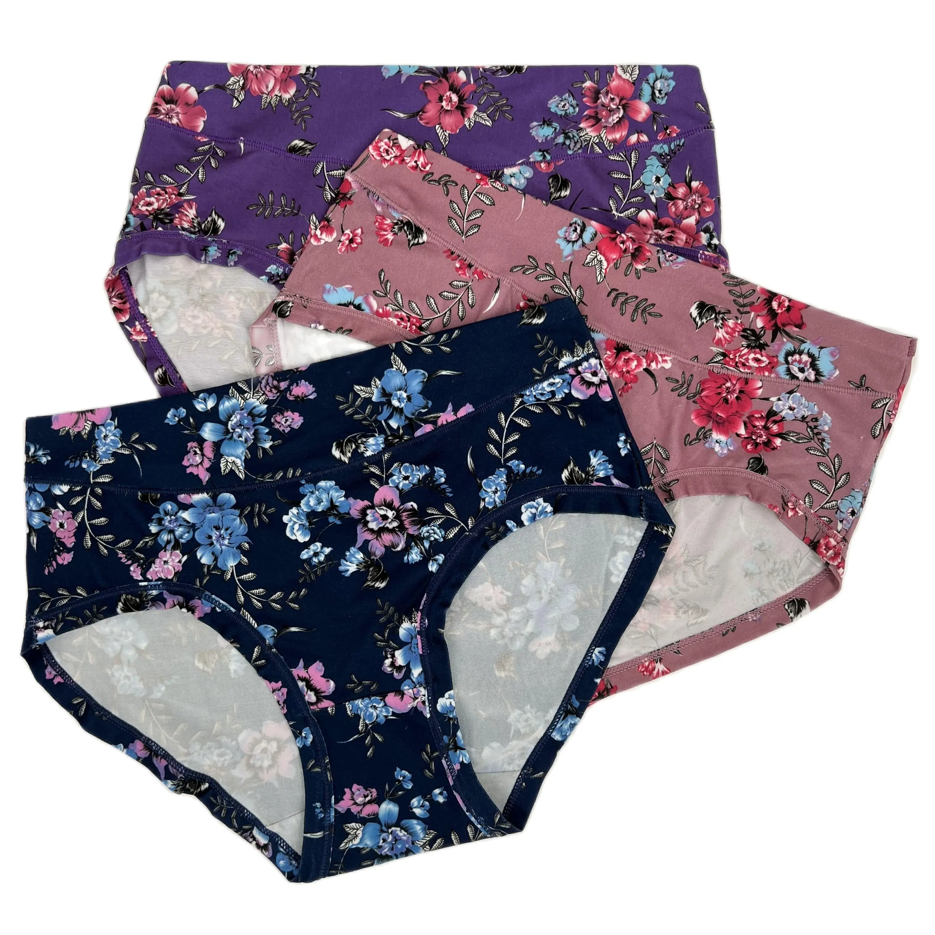 Women's Panties With Floral Print,Large Size Woman Underwear Panti ...