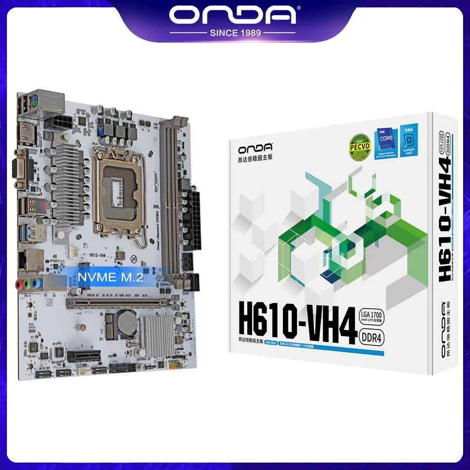 ONDA H610 VH4 Motherboard LGA 1700 Support Intel Core i3/i5/i7/i9 12th 13th Processor Dual ...