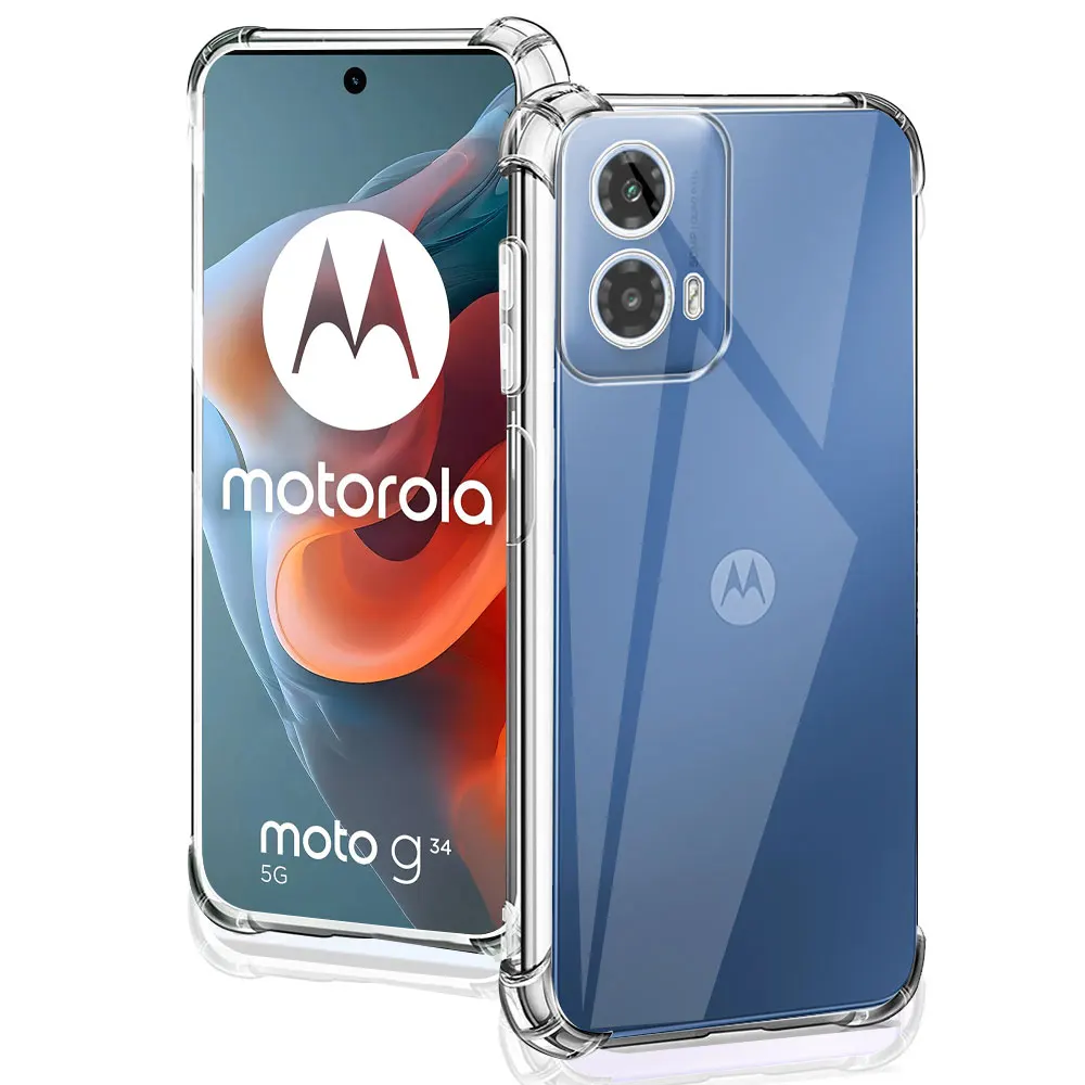 For Moto G34 Case Silicone Soft Clear Shockproof Protect Cover For Moto ...
