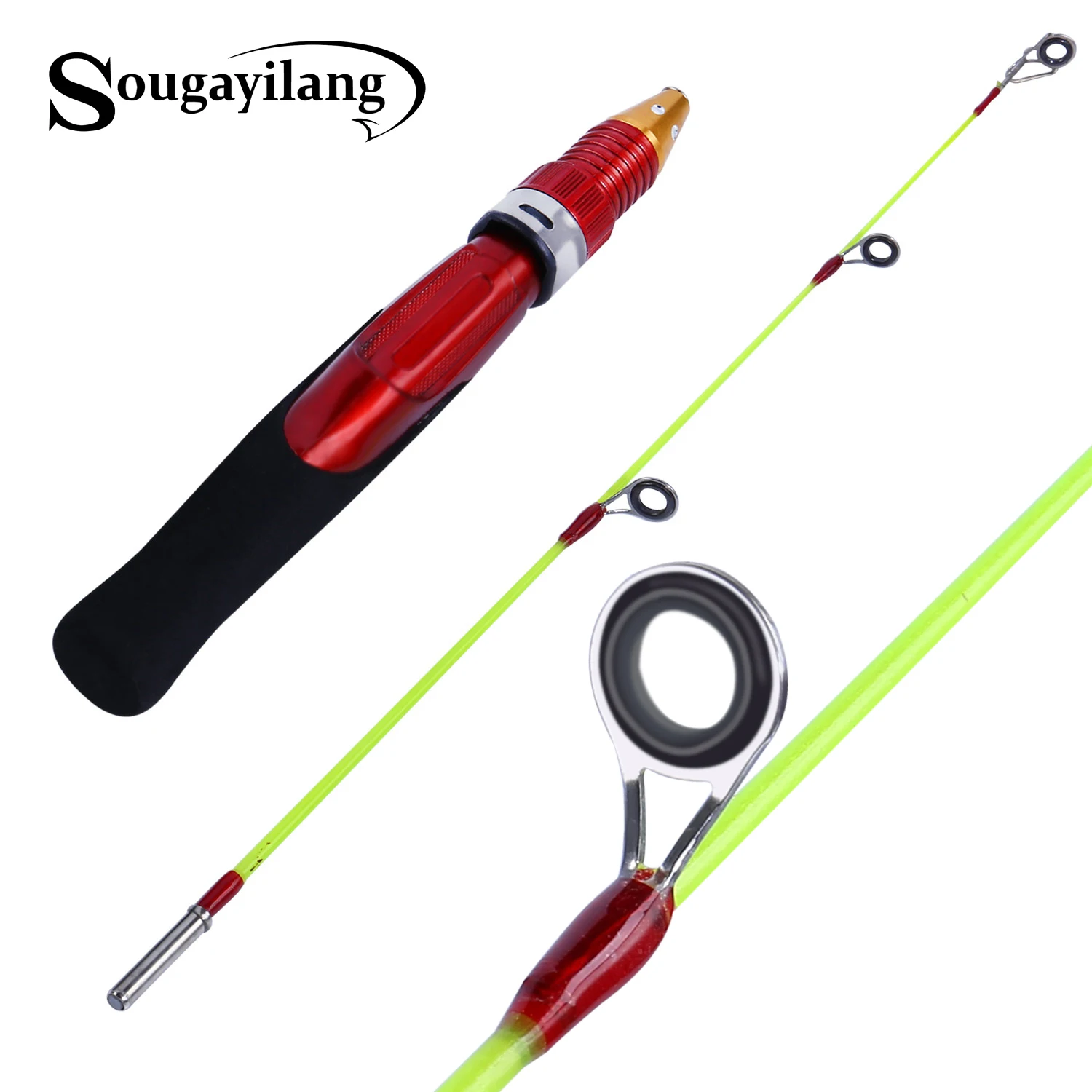Sougayilang-Mini-Ice-Fishing-Rod-Red-Color-EVA-Handle-Portable-River ...